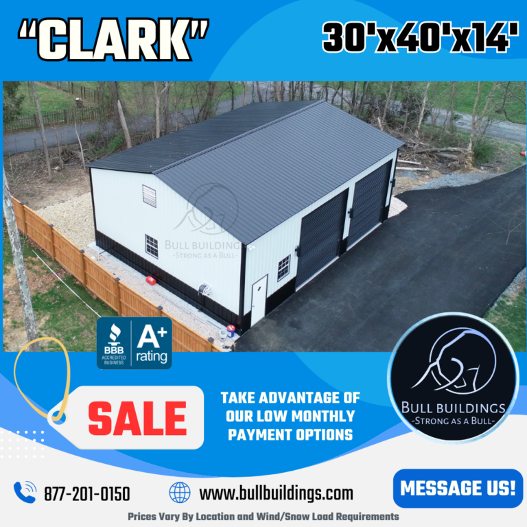The Clark 30x40x14 - Bull Buildings - Metal Buildings Direct from ...